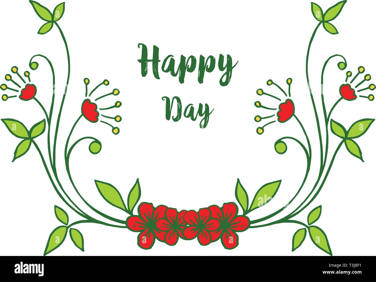 Vector illustration various floral frame with drawing decoration happy ...