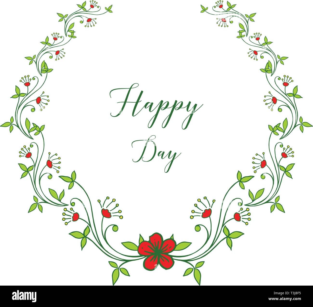 Vector illustration various floral frame with drawing decoration happy ...