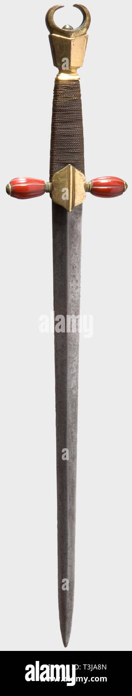 A splendid Italian or Spanish dagger, circa 1800. Slender blade of ...