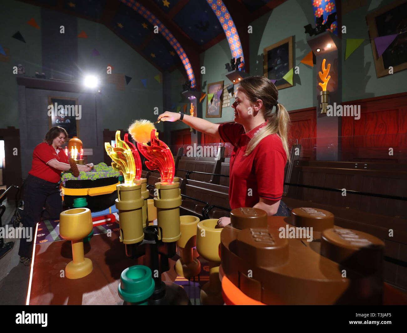 Legoland model makers April Lander (left) and Nicki Parker put the ...