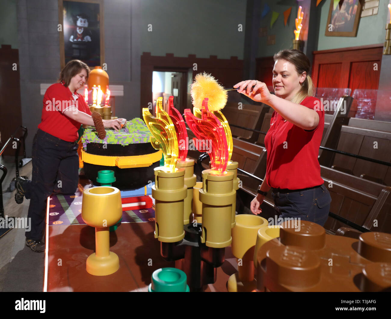 Legoland model makers April Lander (left) and Nicki Parker put the ...