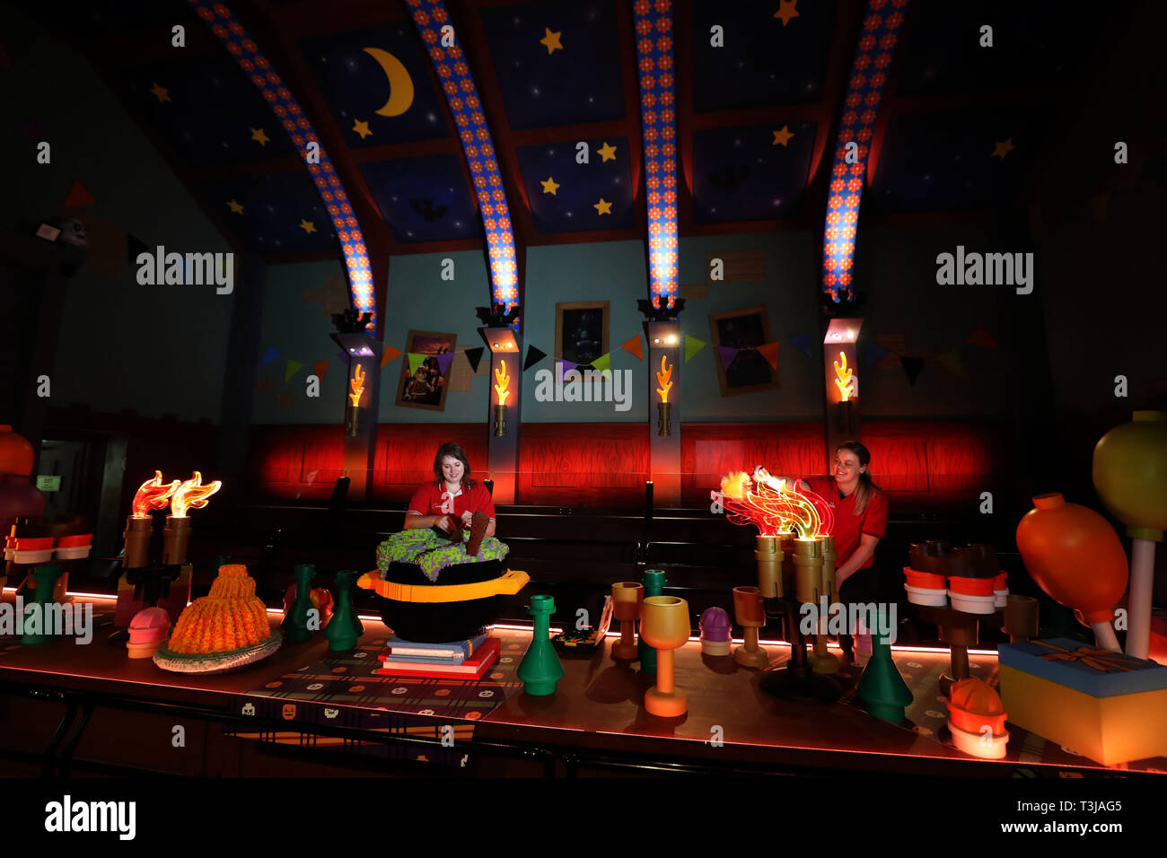 Legoland model makers April Lander (left) and Nicki Parker put the ...