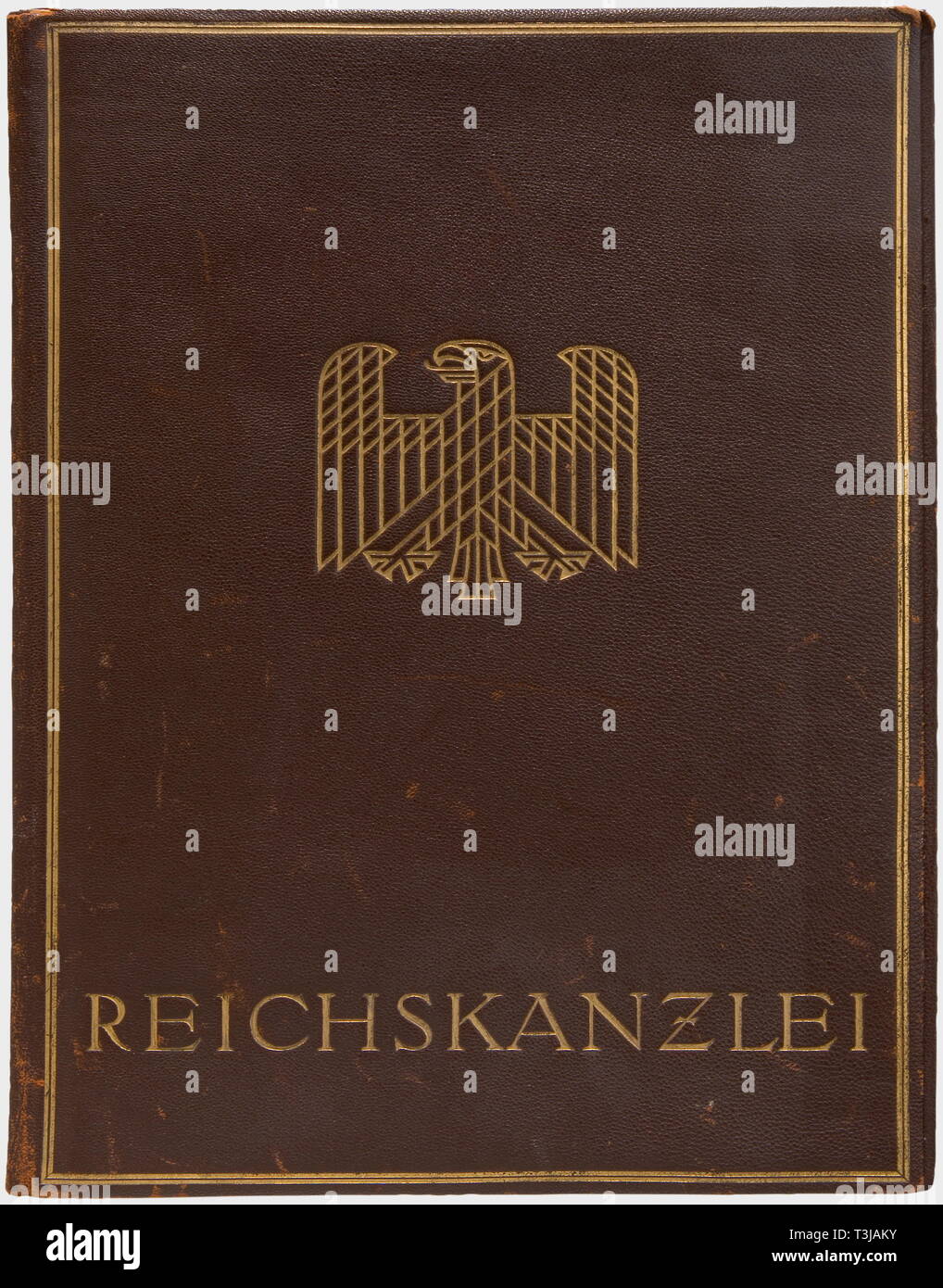 Adolf Hitler, a Reich's Chancellery document folder Dark brown leather ...