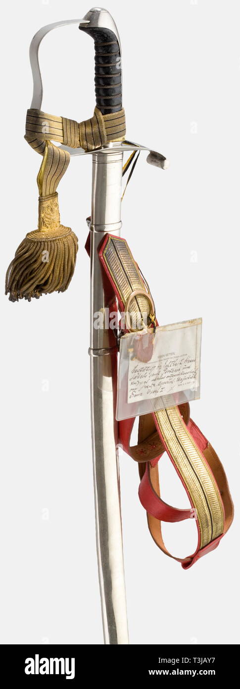 Kaiser Franz Joseph I of Austria, his personal infantry sabre with ...