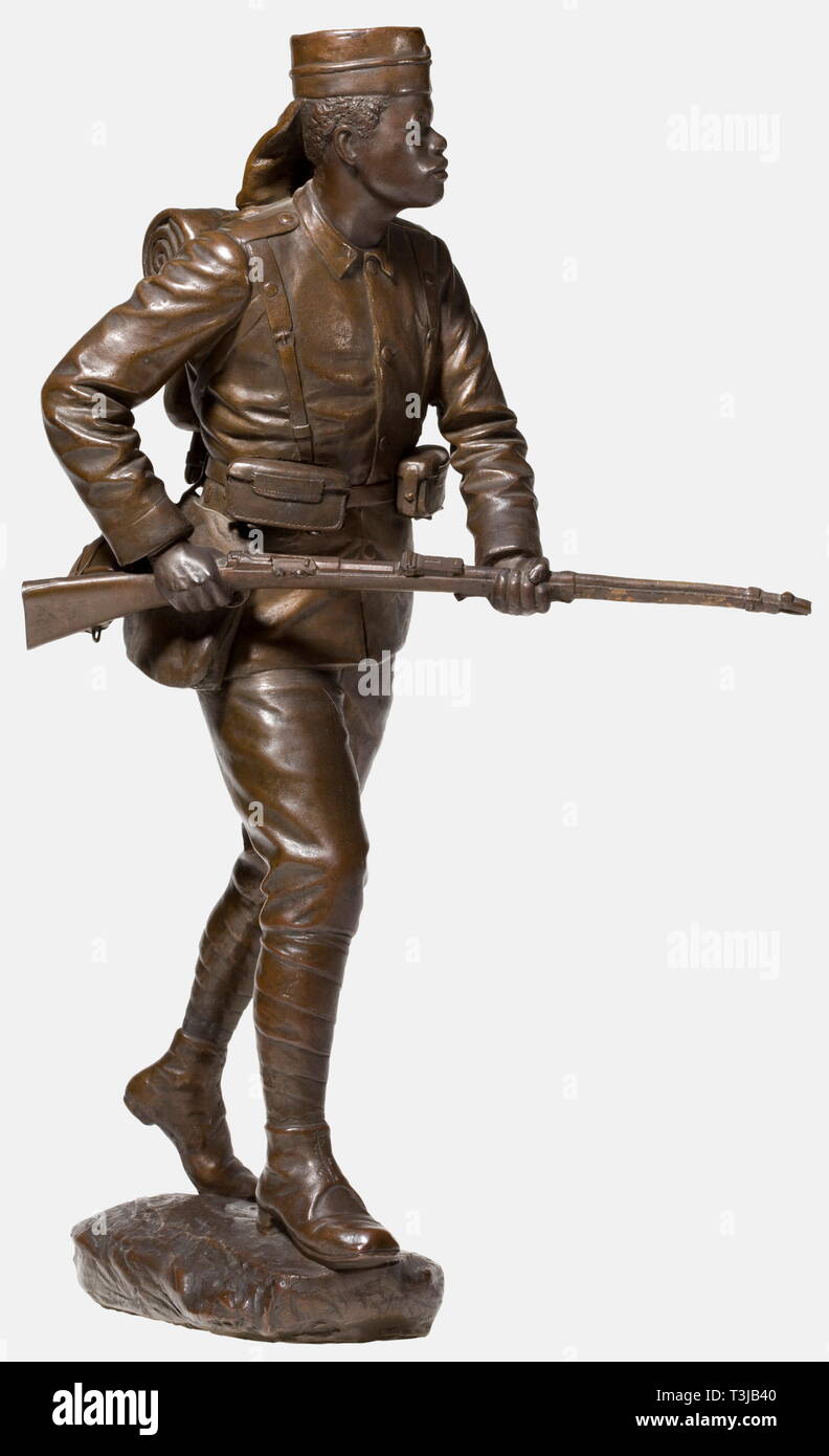 A bronze figure of an Askari sergeant, from German East Africa Accurate ...