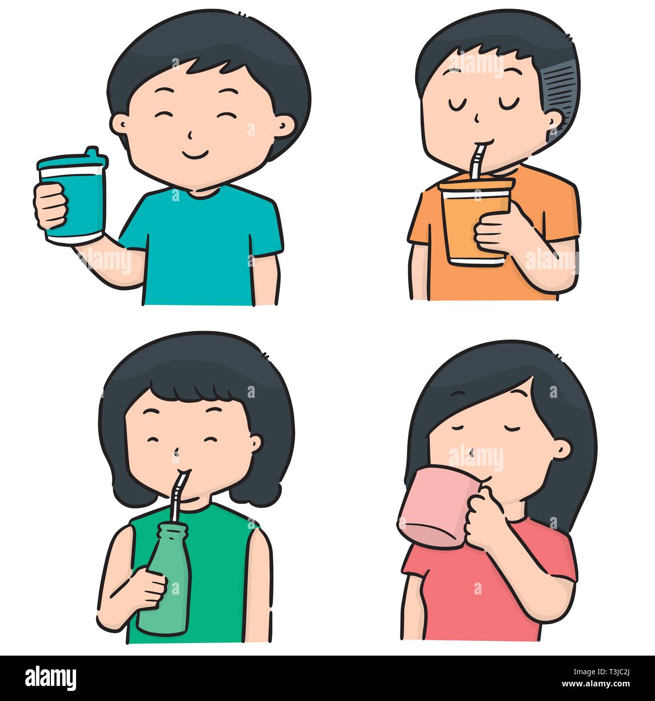 vector set of people drinking Stock Vector Image & Art - Alamy