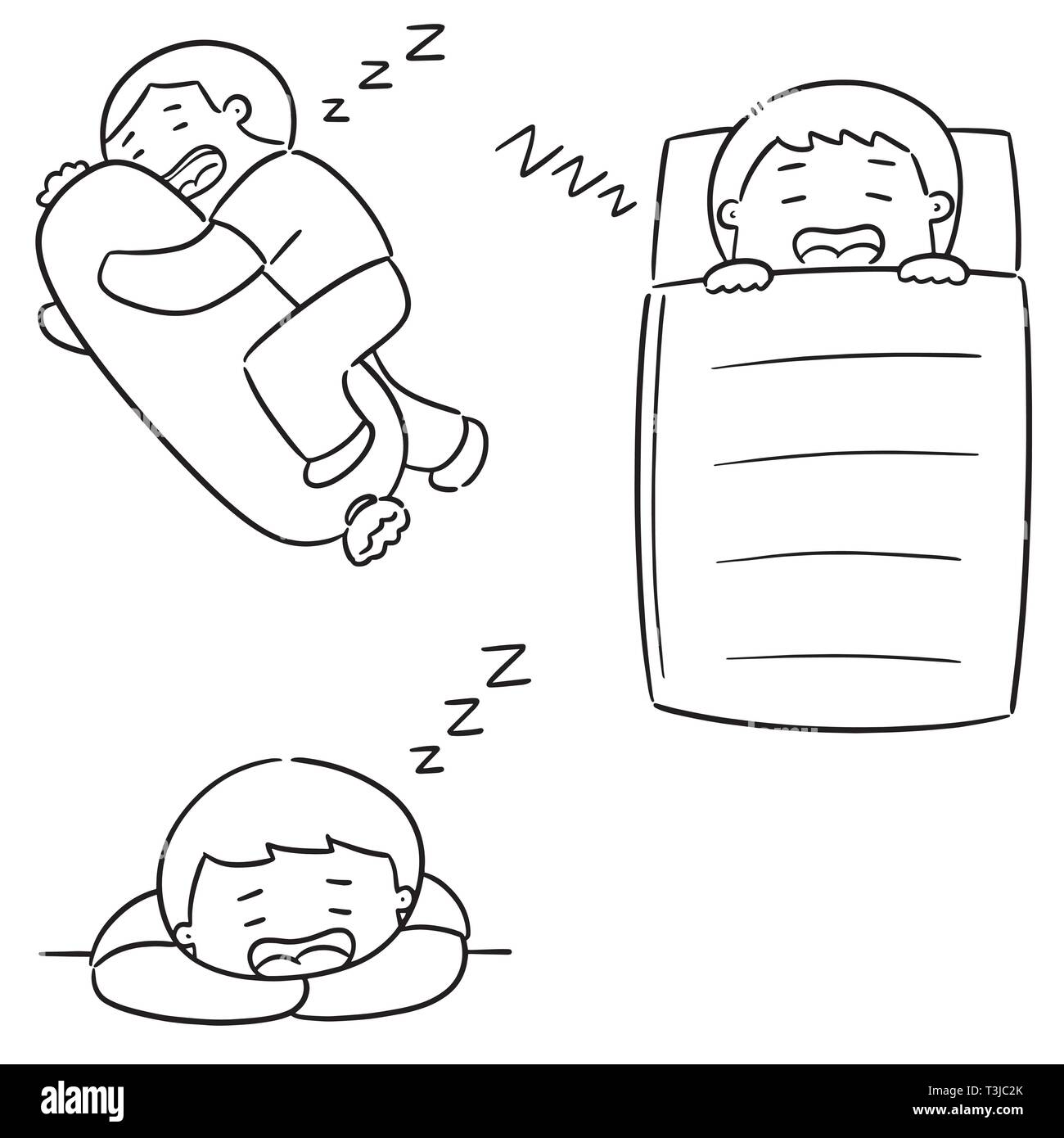 vector set of men sleeping Stock Vector Image & Art - Alamy