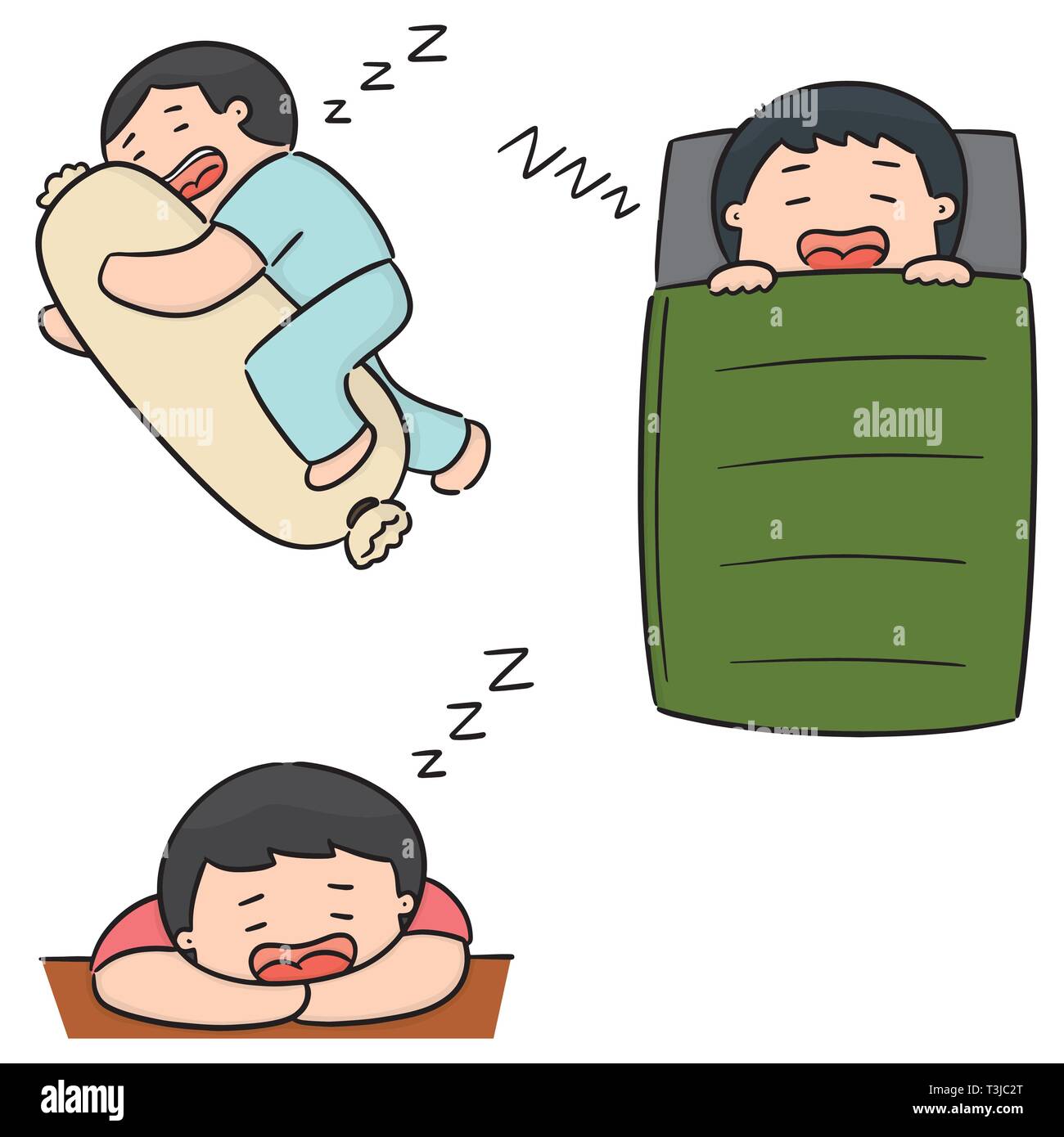 vector set of men sleeping Stock Vector Image & Art - Alamy