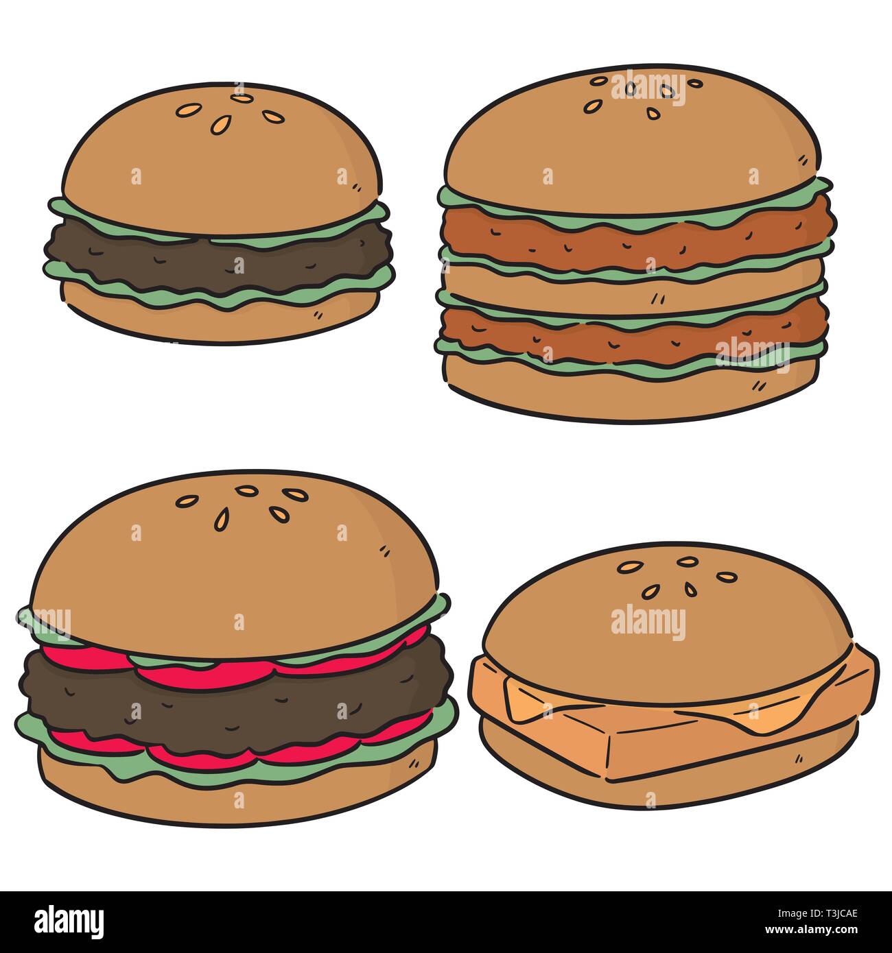 vector set of burger Stock Vector Image & Art - Alamy