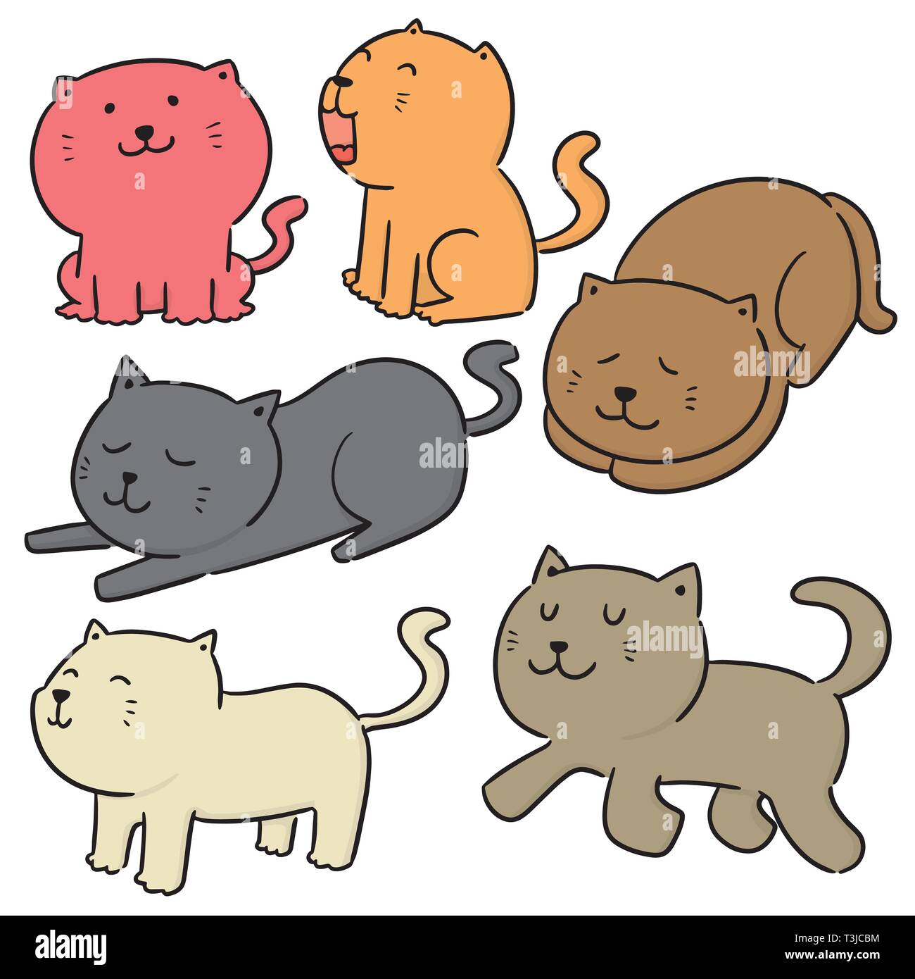vector set of cats Stock Vector Image & Art - Alamy