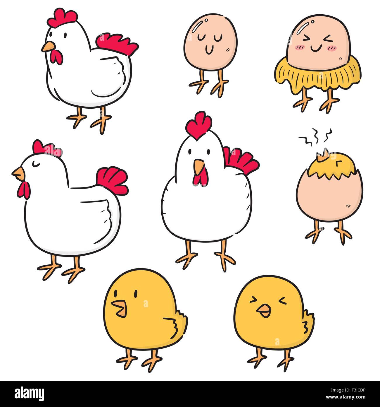 vector set of chicken and egg Stock Vector Image & Art - Alamy