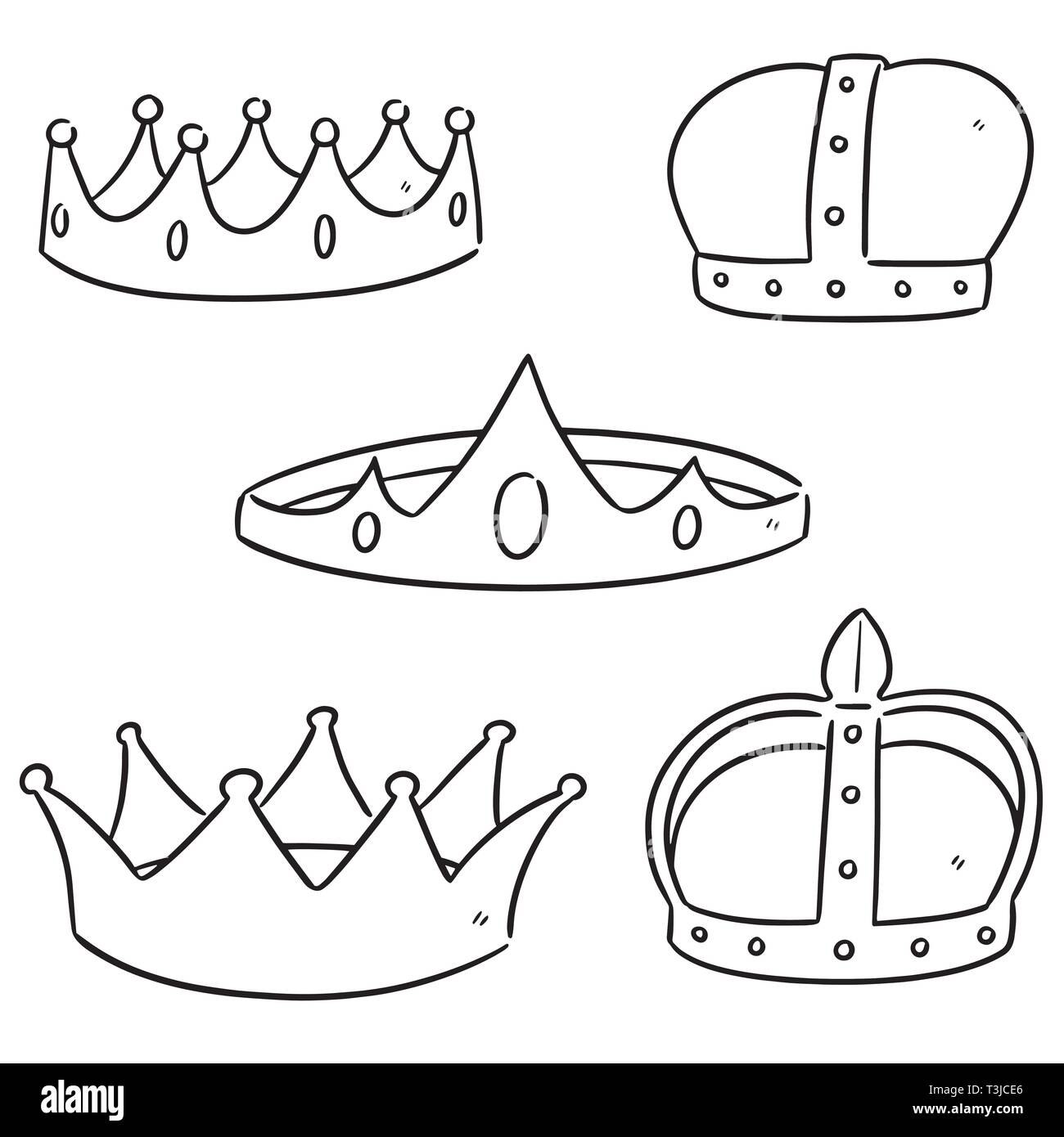Golden crown cartoon vector Black and White Stock Photos & Images - Alamy