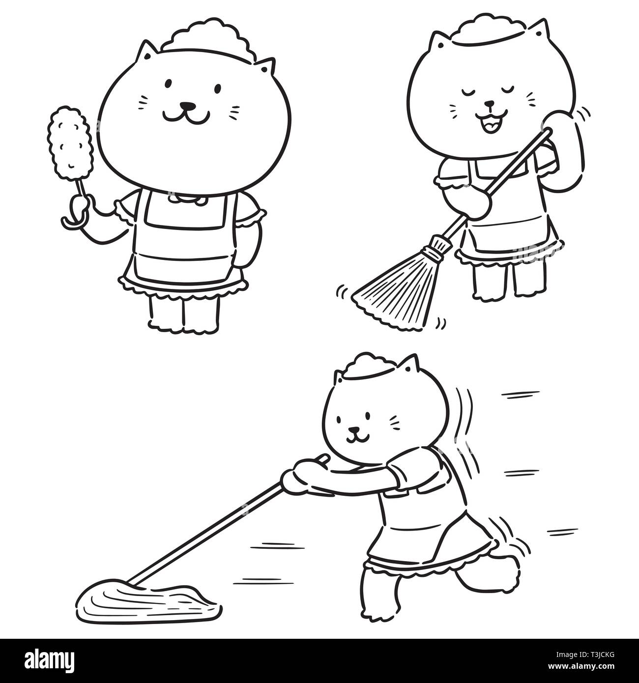 vector set of maid cat Stock Vector Image & Art - Alamy