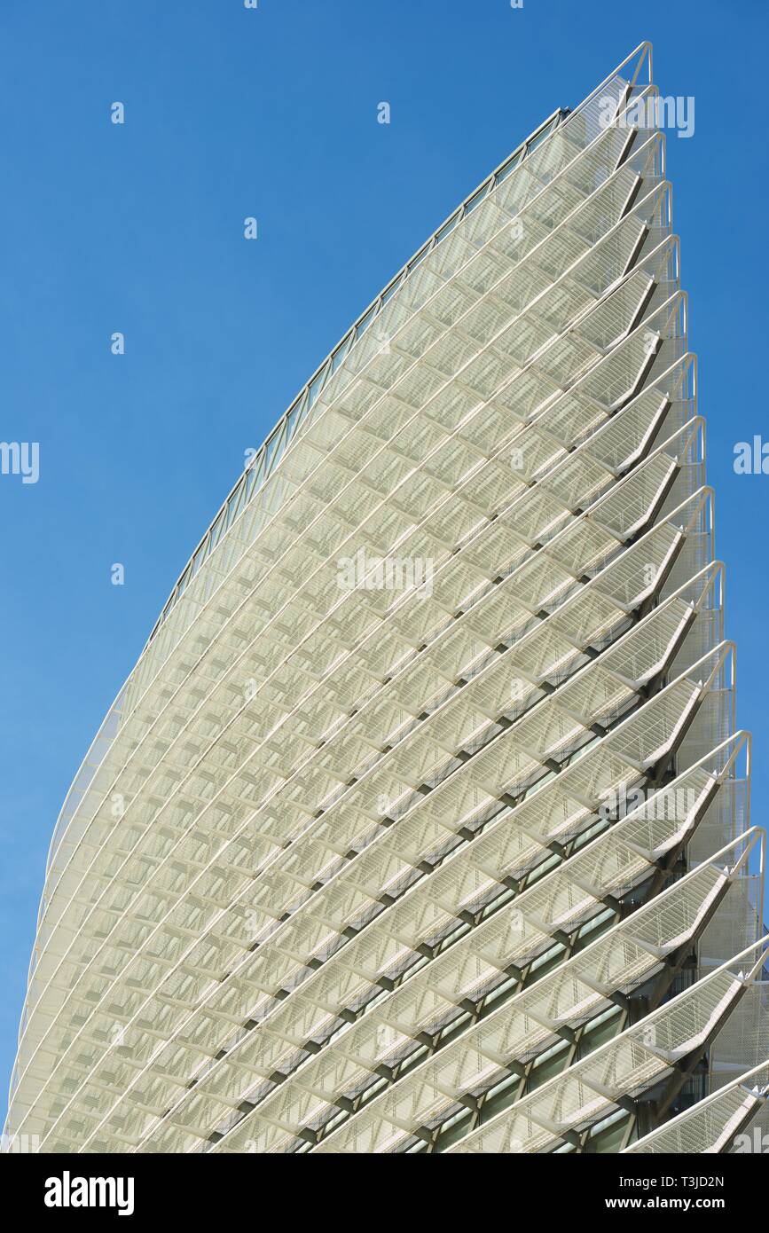 Zaragoza, Spain - November 16, 2017: Skyscraper, named as Water Tower ...