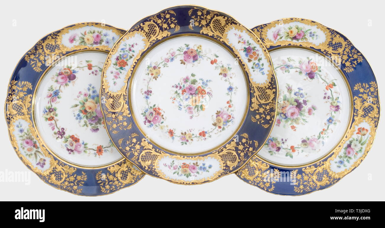 Three plates from the table service, Imperial Russian Porcelain ...