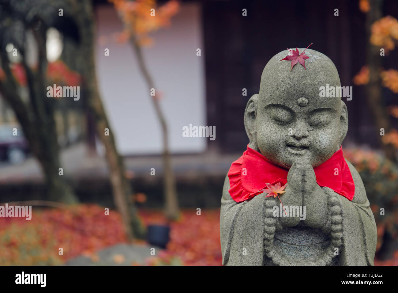 beautiful cute calm praying buddha stone crafting statue in japan ...