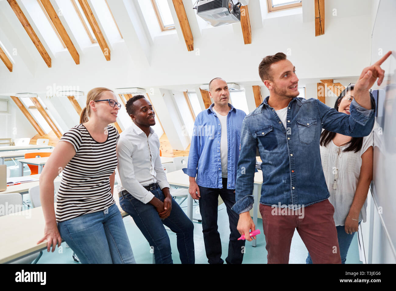 Employees in the Start-Up Business Team in a Whiteboard training ...