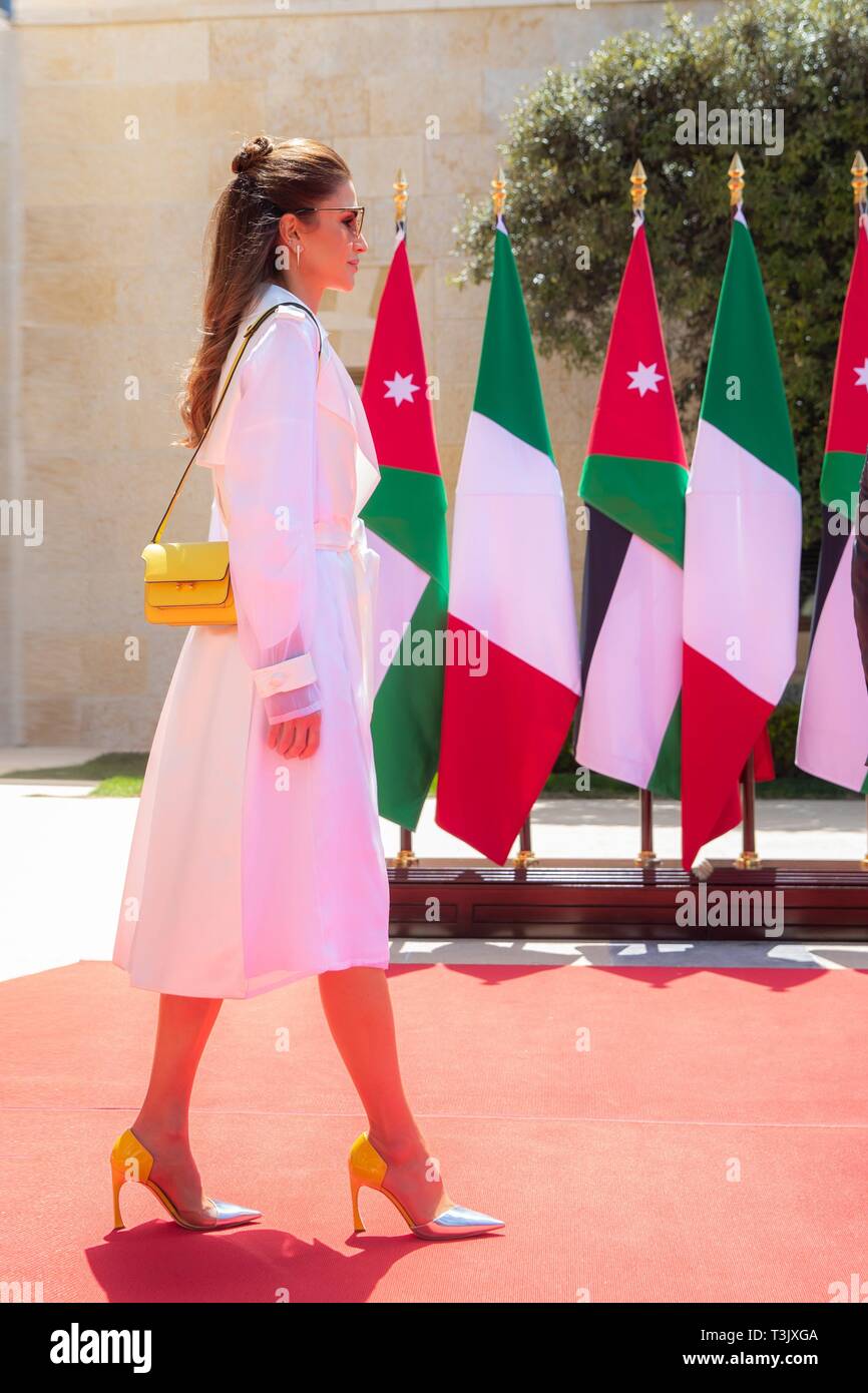 Amman, Jordan. 10th Apr, 2019. TM King Abdullah II and Queen Rania and ...