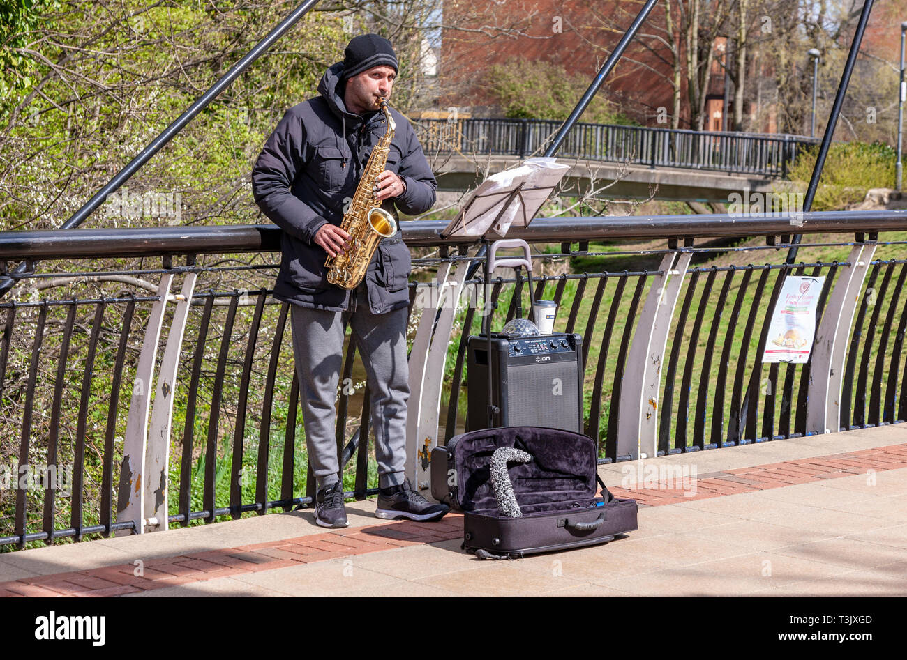 Saxaphone street busker hi-res stock photography and images - Alamy