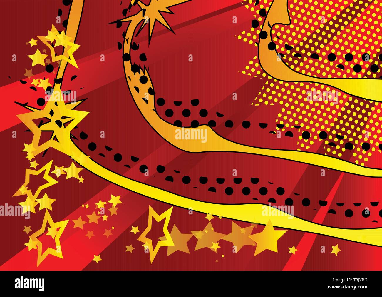 Vector illustrated retro comic book background. Pop art vintage style ...