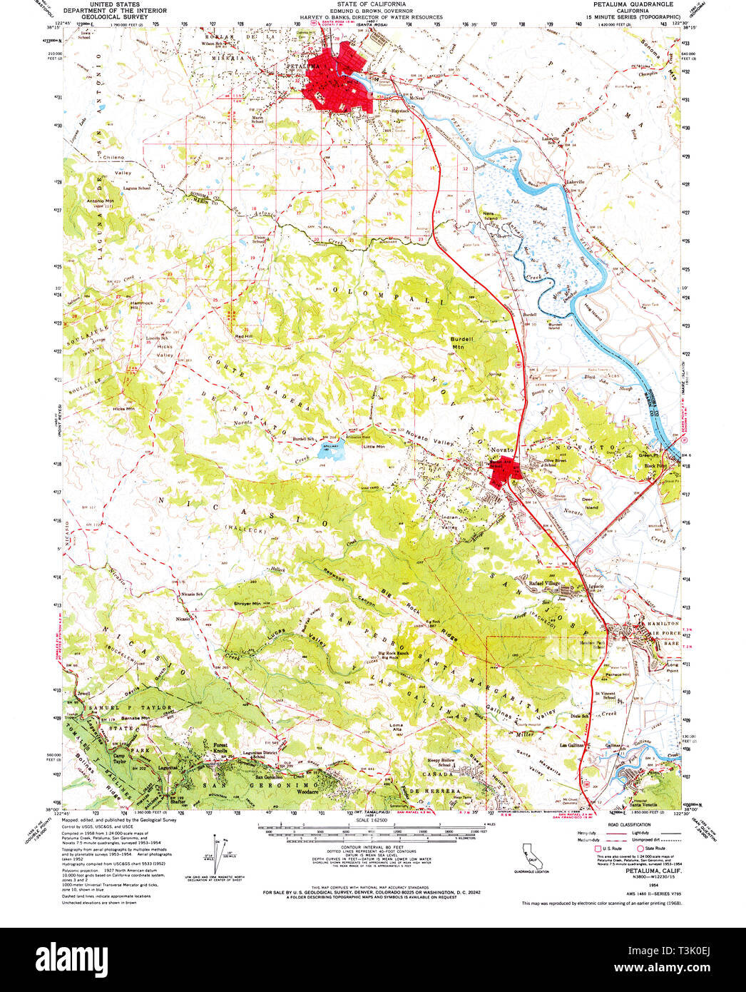 Petaluma map hi-res stock photography and images - Alamy