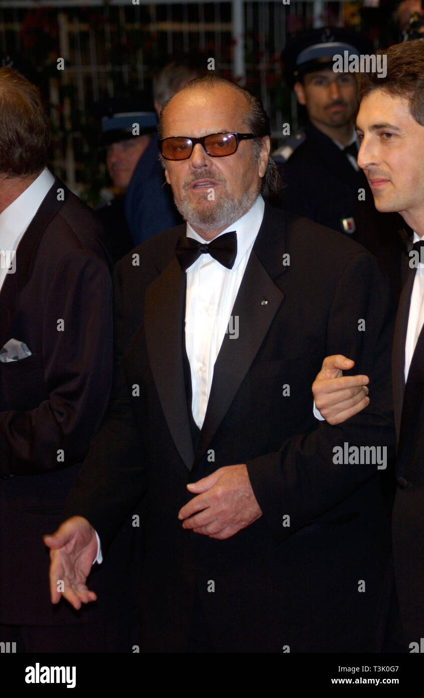 CANNES, FRANCE. May 22, 2002: Actor JACK NICHOLSON at the Cannes Film ...
