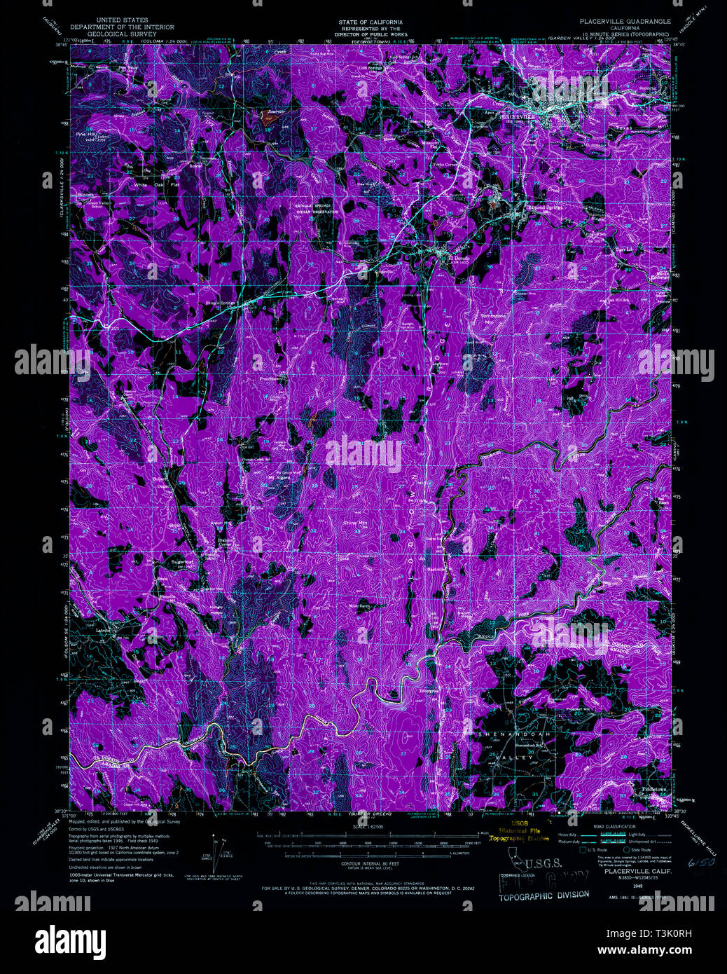 Map of placerville hi-res stock photography and images - Alamy