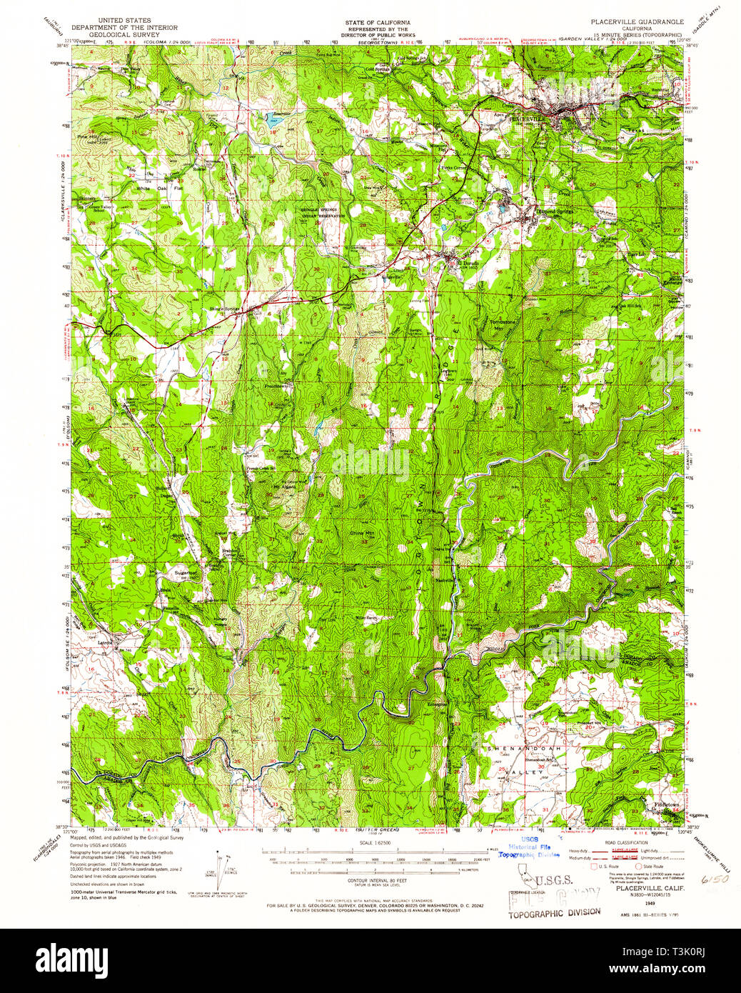 Map of placerville hi-res stock photography and images - Alamy
