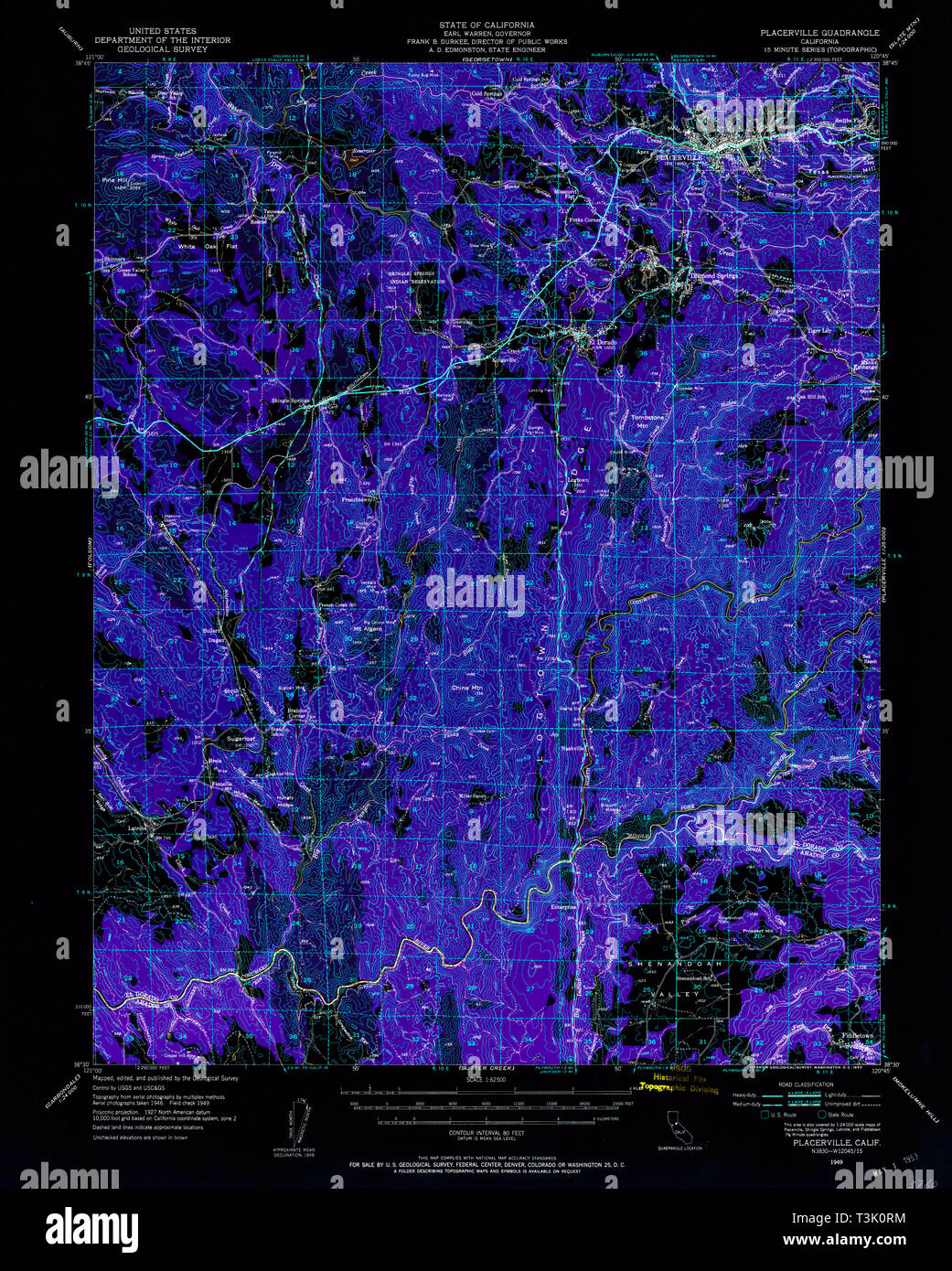 Map of placerville hi-res stock photography and images - Alamy
