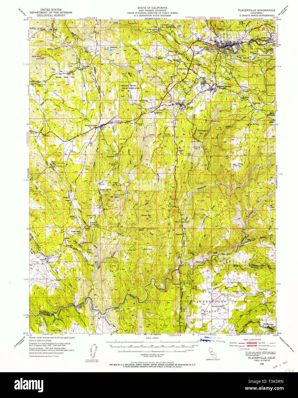 Map of placerville hi-res stock photography and images - Alamy