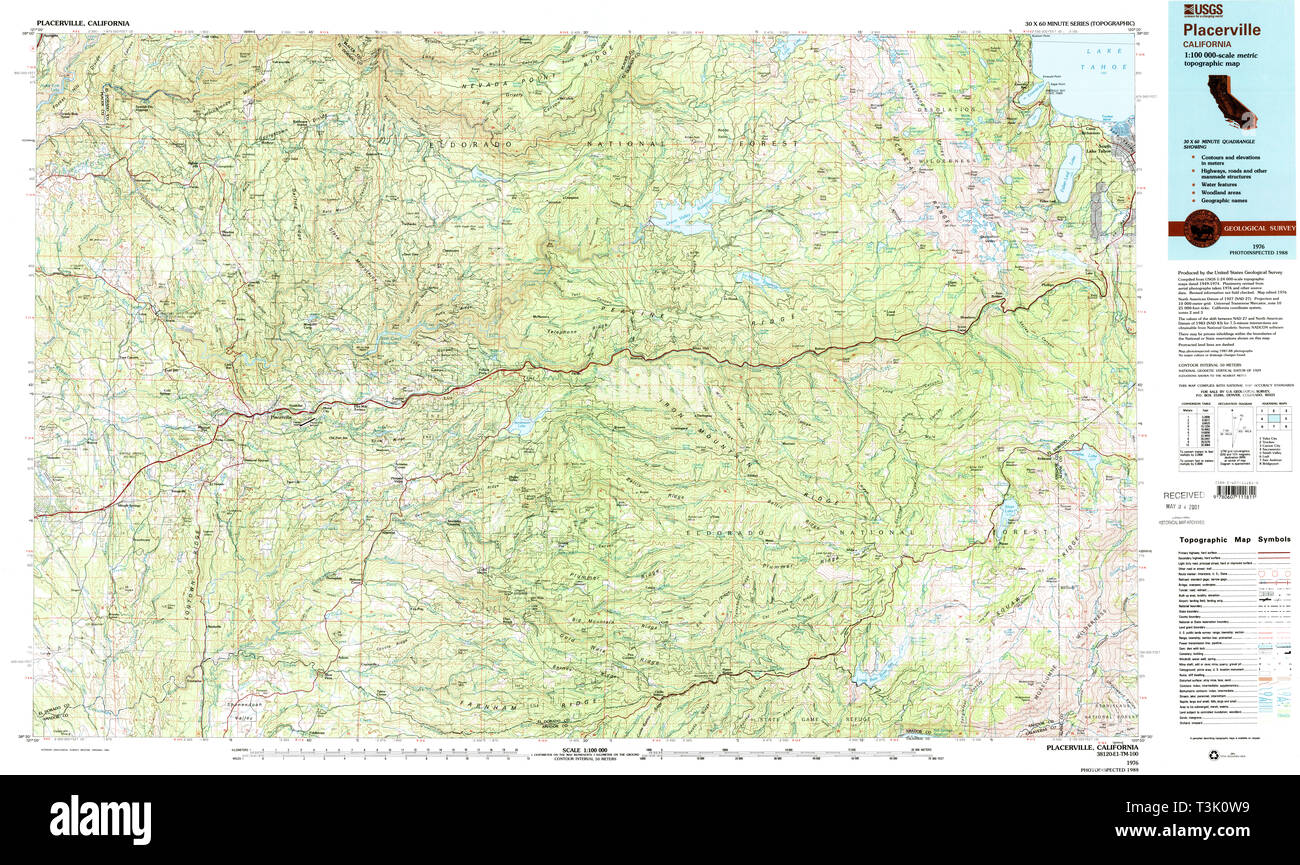 Placerville map hi-res stock photography and images - Alamy
