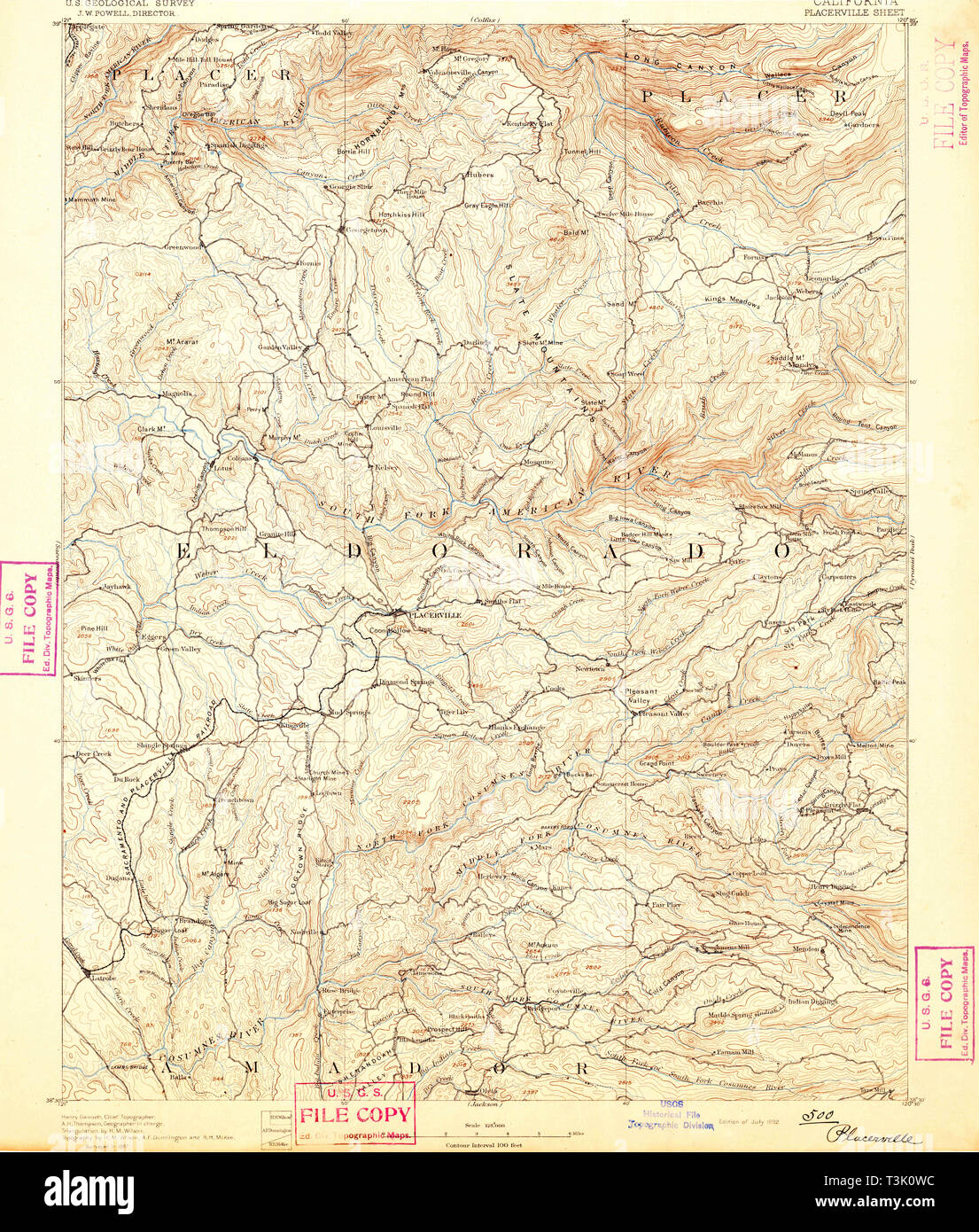 Map of placerville hi-res stock photography and images - Alamy