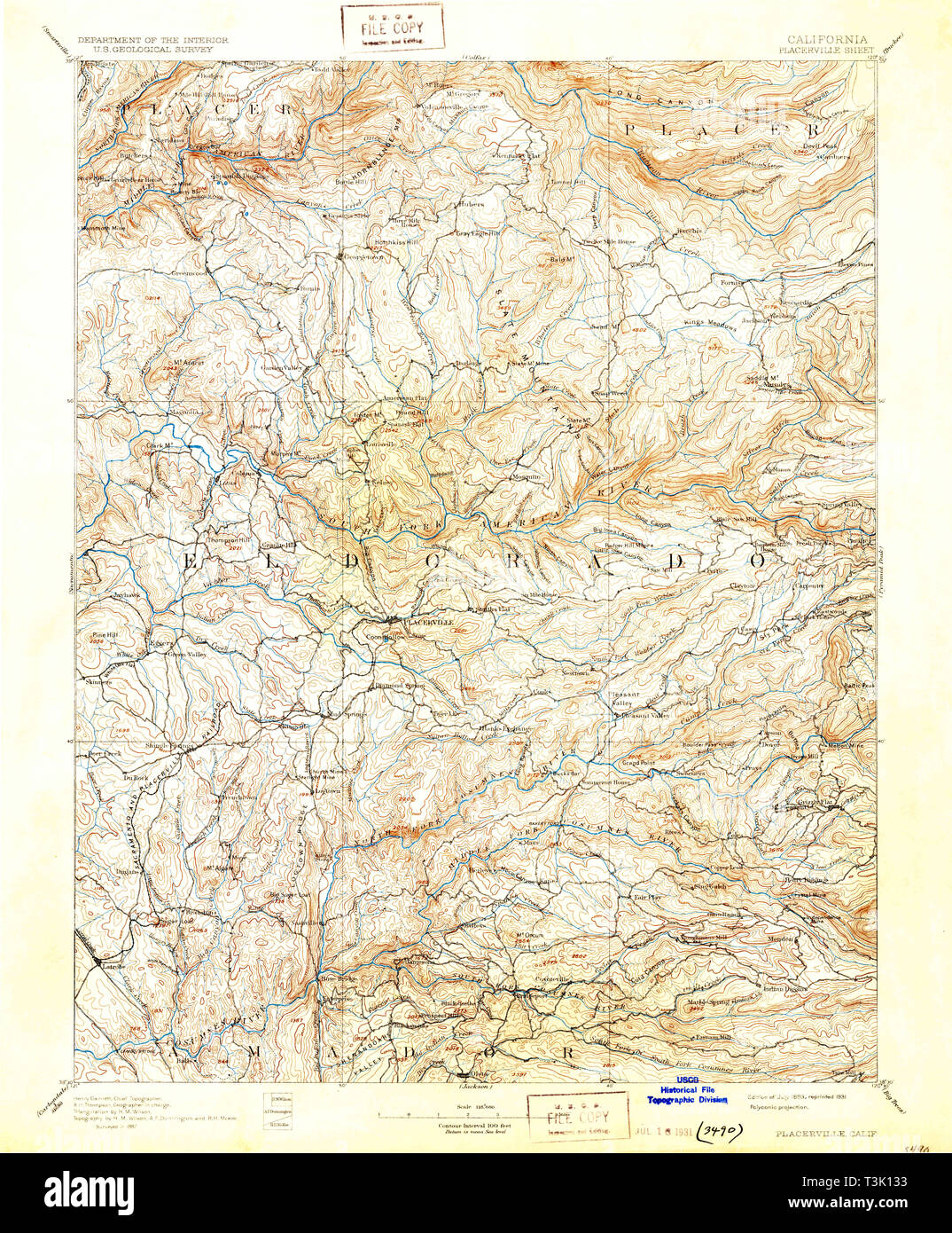 Map of placerville hi-res stock photography and images - Alamy