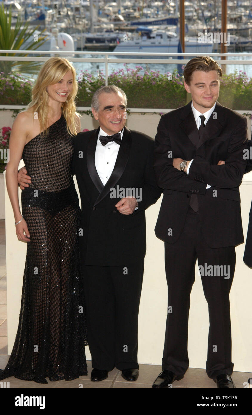CANNES, FRANCE. May 20, 2002: Actor LEONARDO DiCAPRIO & actress CAMERON ...