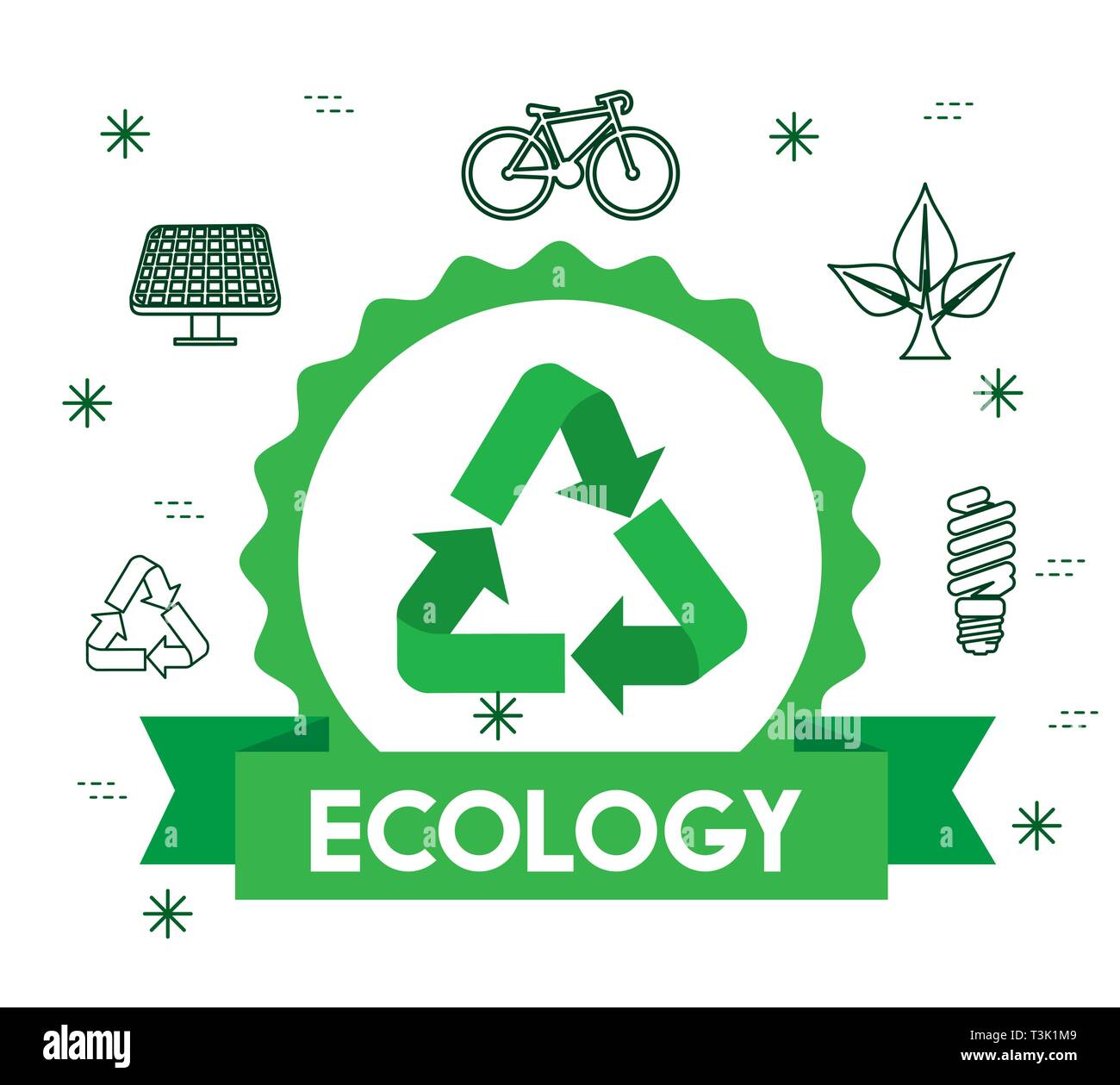 Recycle ribbon label sign Stock Vector Images - Alamy