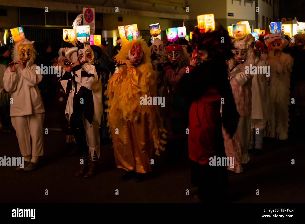 Ruemelinsplatz, Basel, Switzerland - March 11th, 2019. Full length ...