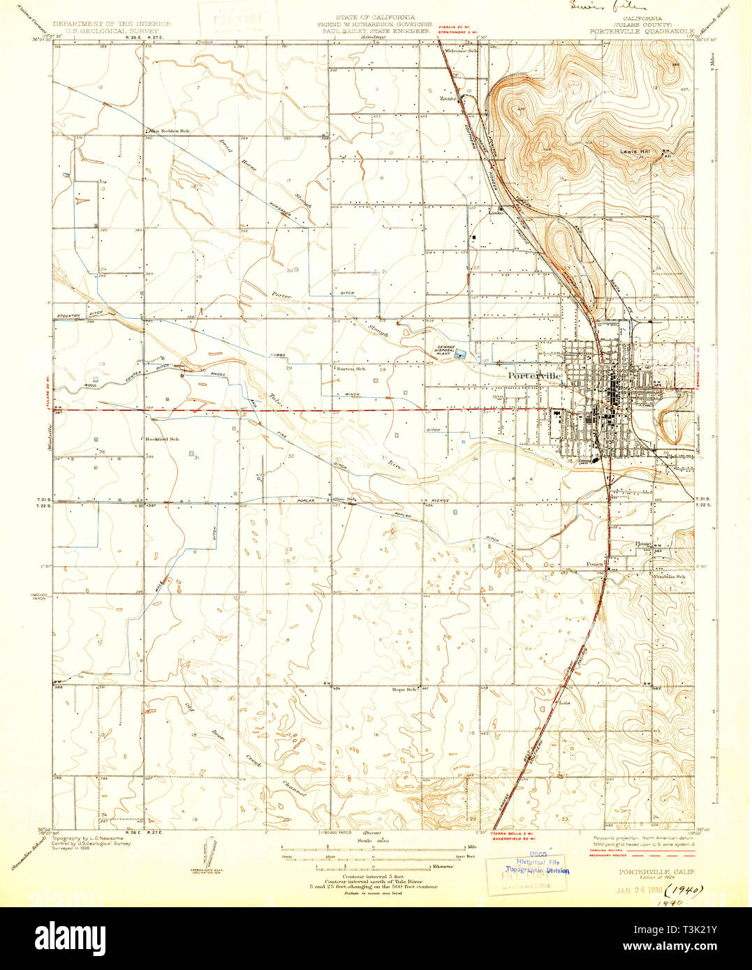Map of porterville hi-res stock photography and images - Alamy