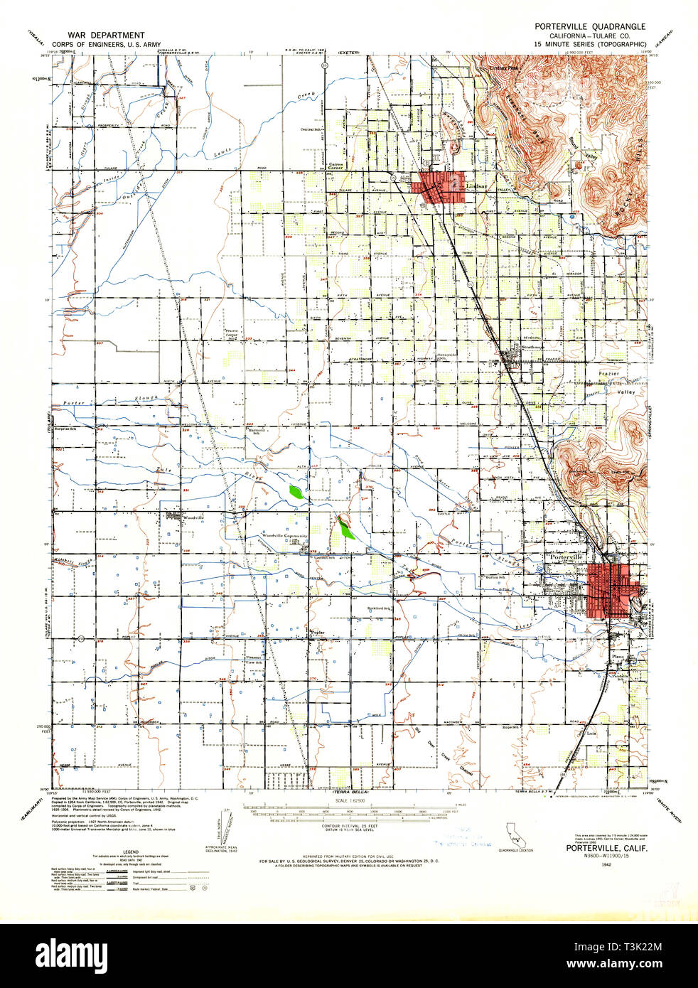 Porterville map hi-res stock photography and images - Alamy