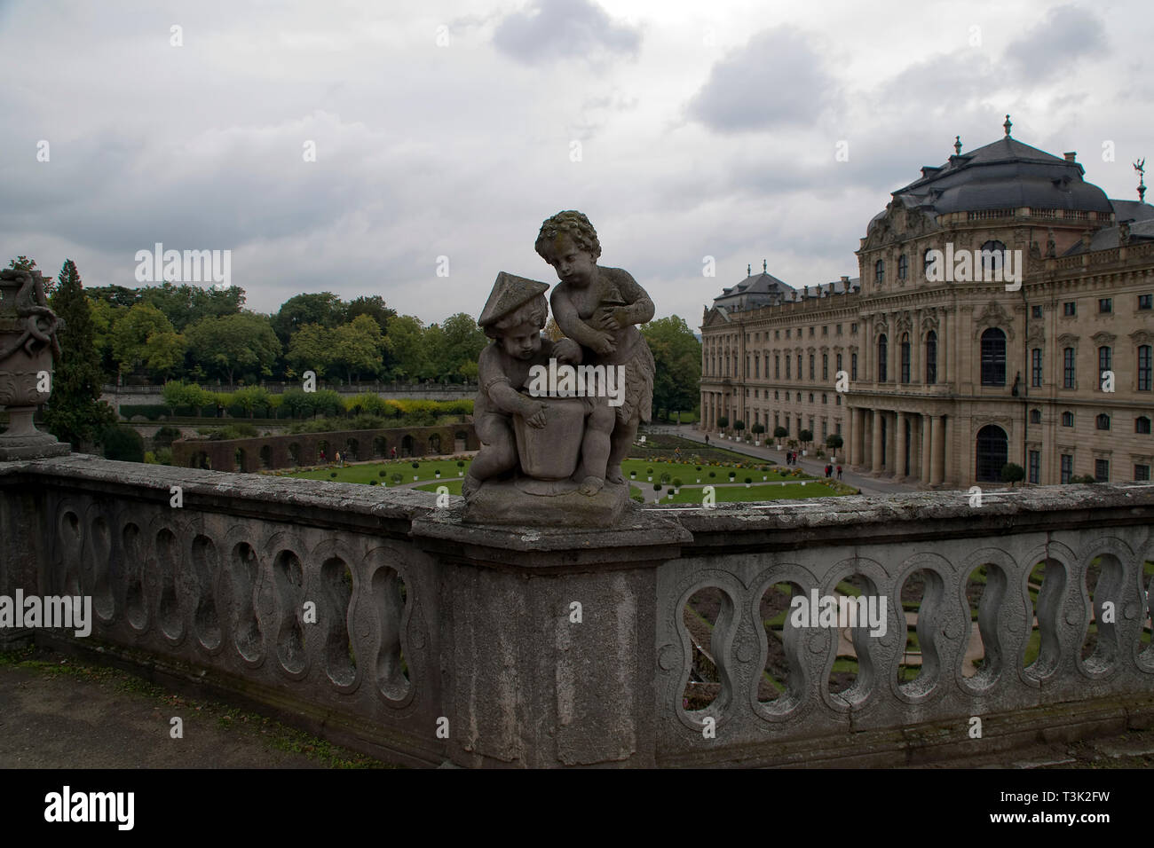 Wurzburg Germany Sep 23 2008, child statues in the Hofgarten or Court ...
