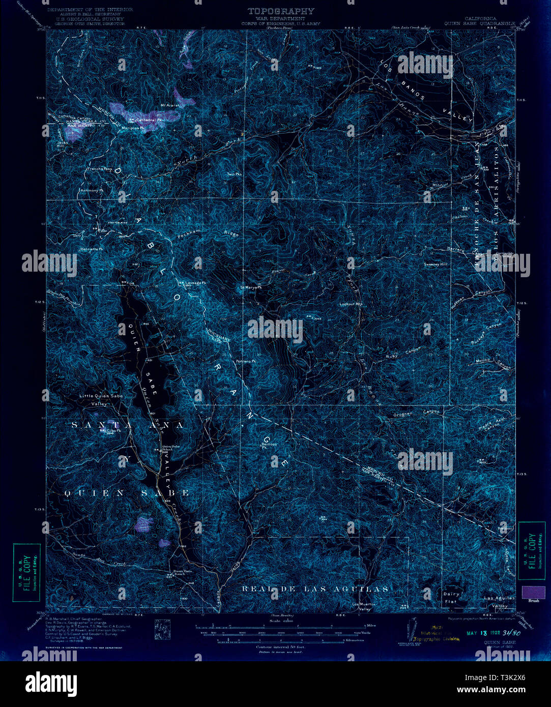 USGS TOPO Map California CA Quien Sabe 298701 1922 62500 Inverted ...