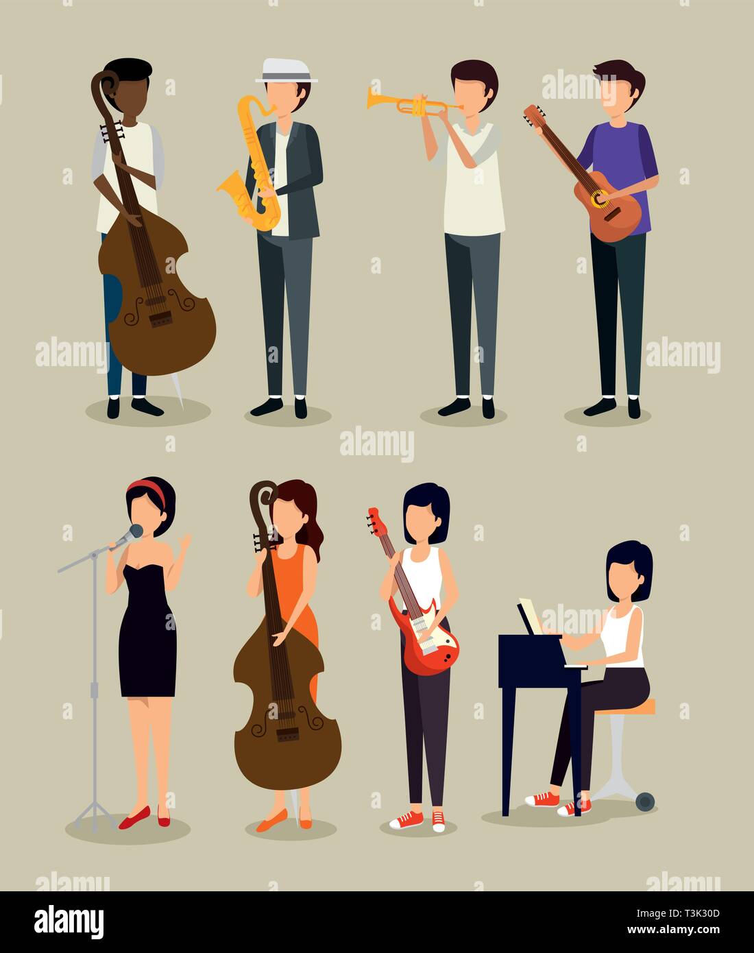 set men and woman play instrument Stock Vector Image & Art - Alamy