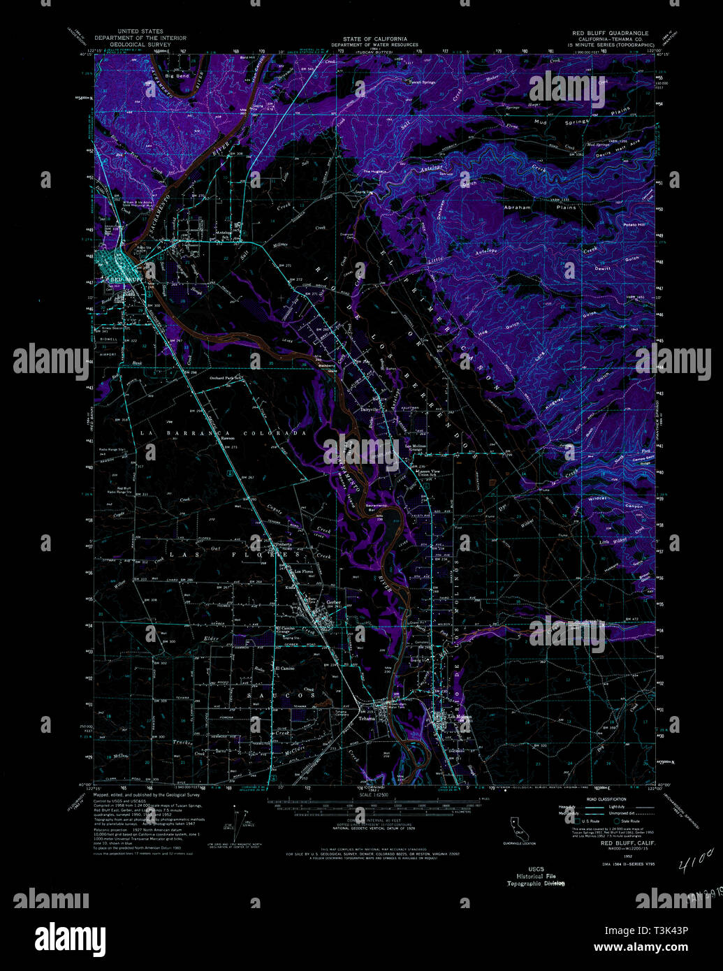 Red bluff california map hi-res stock photography and images - Alamy
