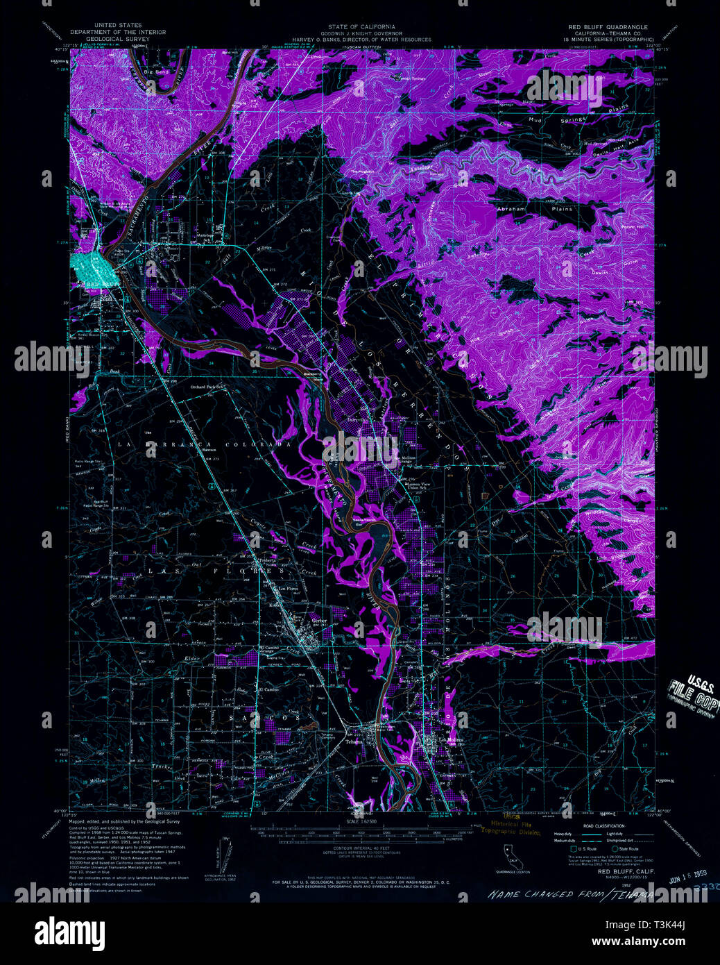 Red bluff california map hi-res stock photography and images - Alamy