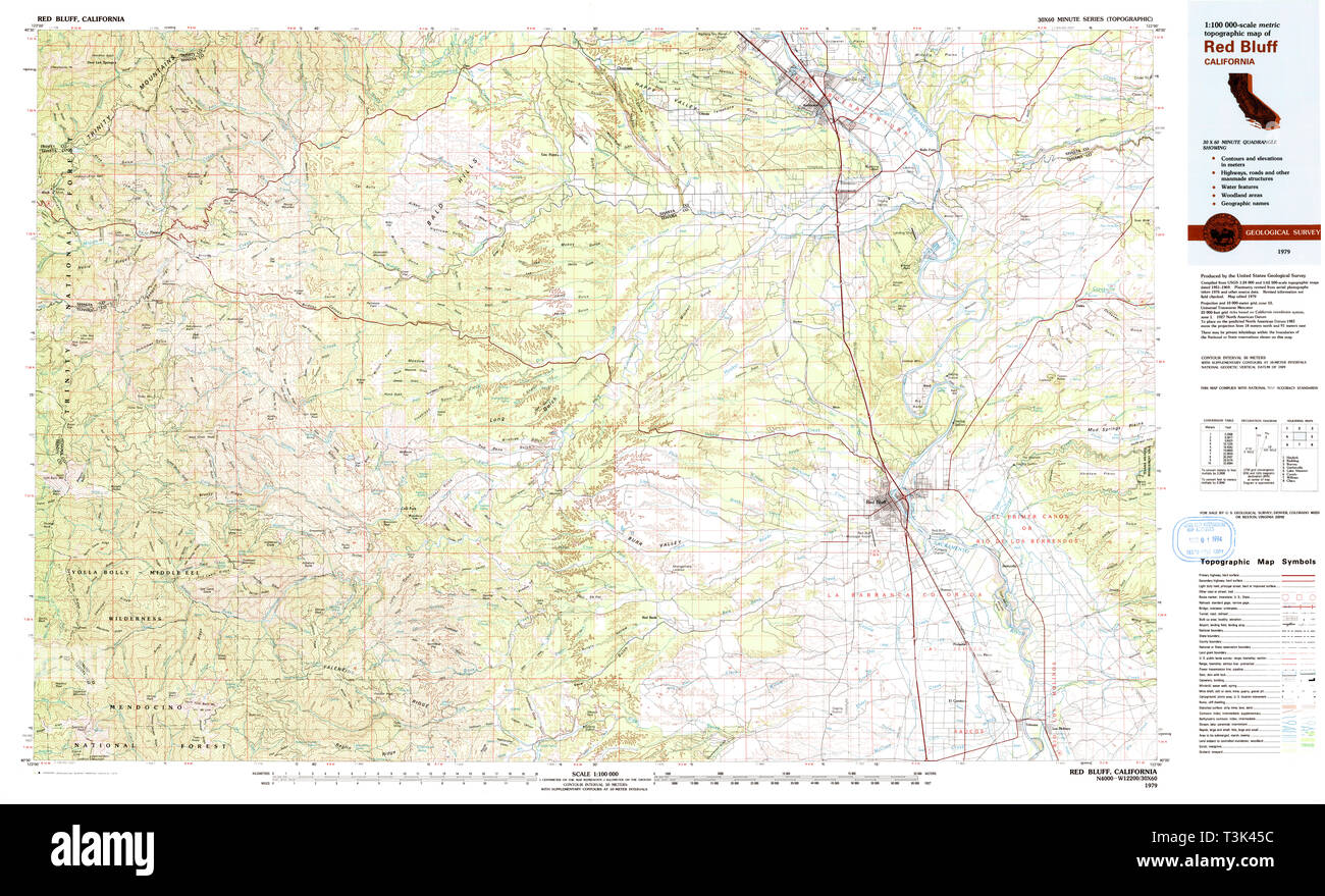 Red bluff california map hi-res stock photography and images - Alamy