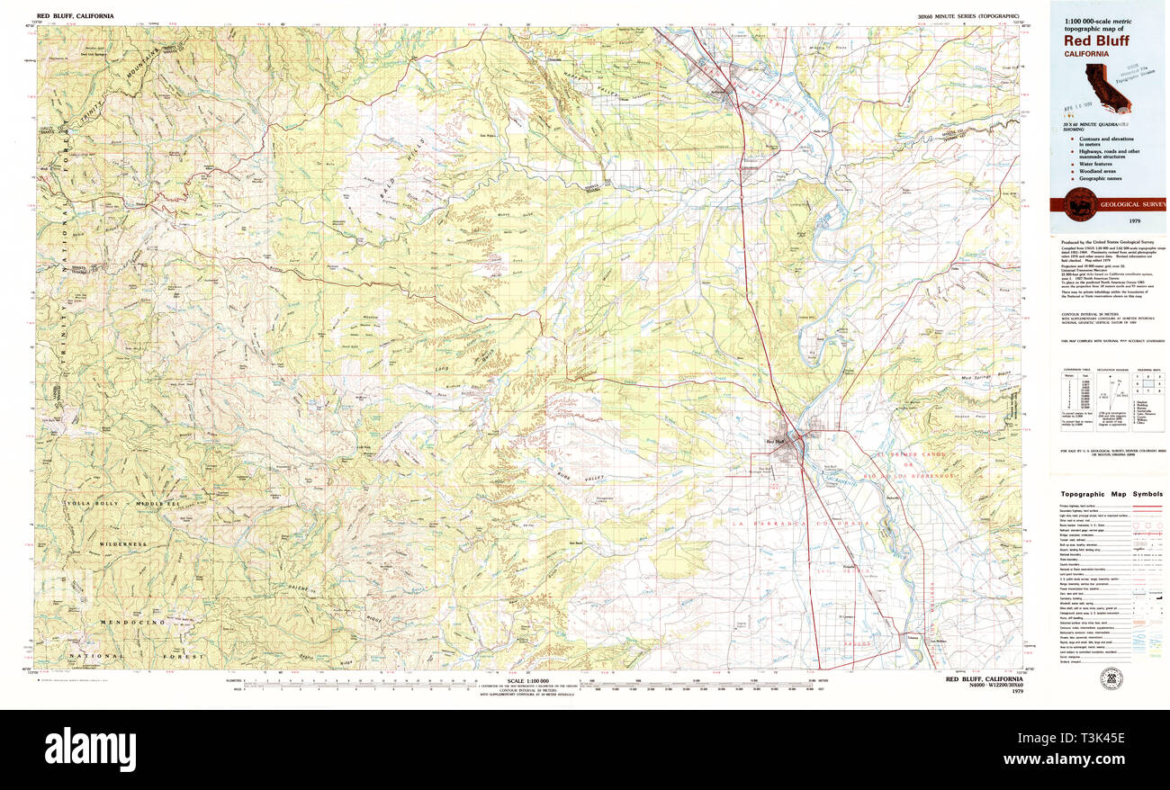 Map of red bluff hi-res stock photography and images - Alamy