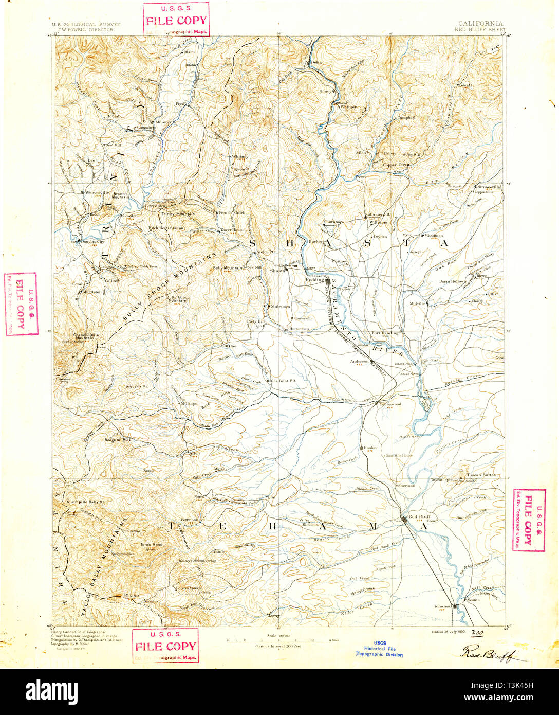 Map of red bluff hi-res stock photography and images - Alamy