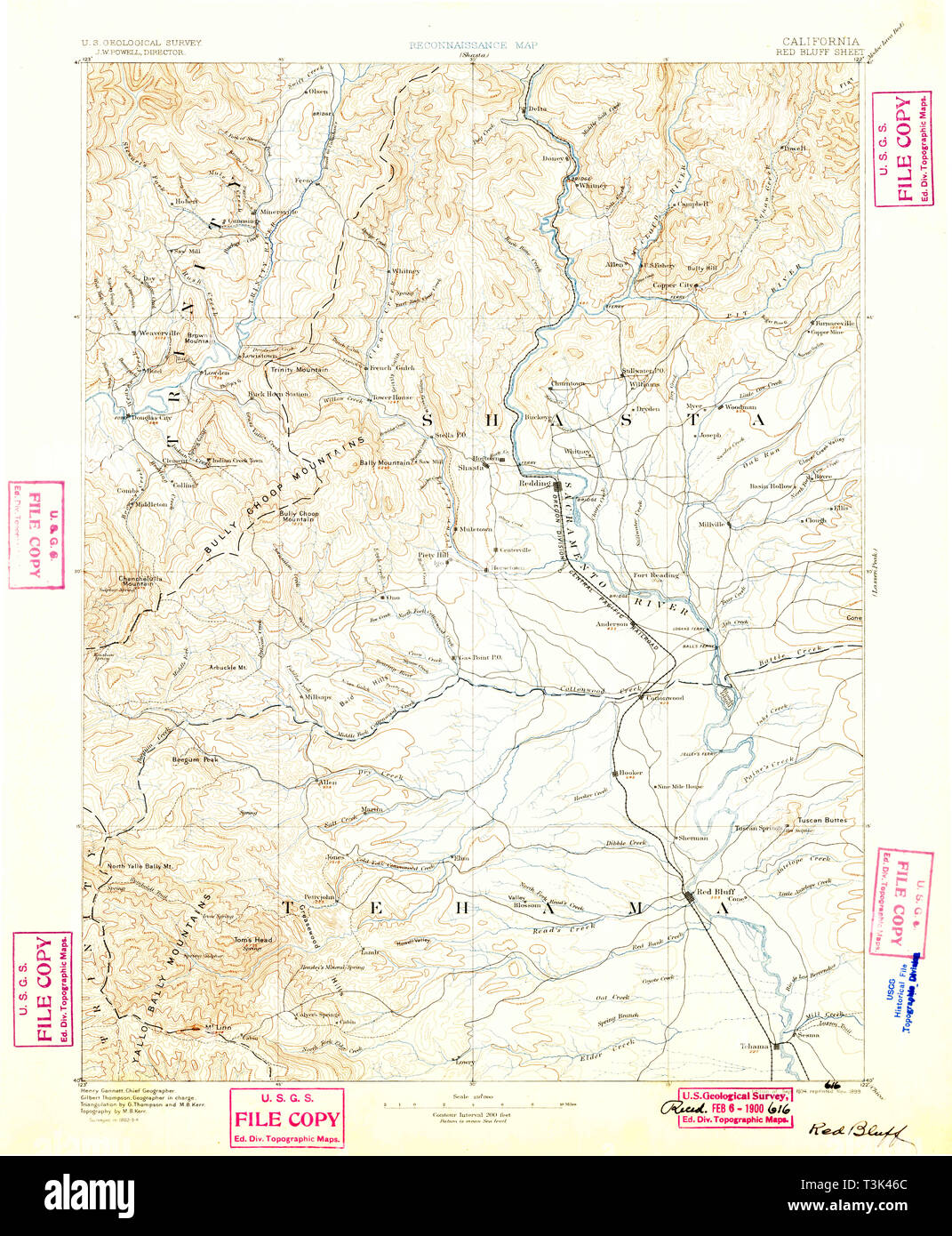 Map of red bluff hi-res stock photography and images - Alamy