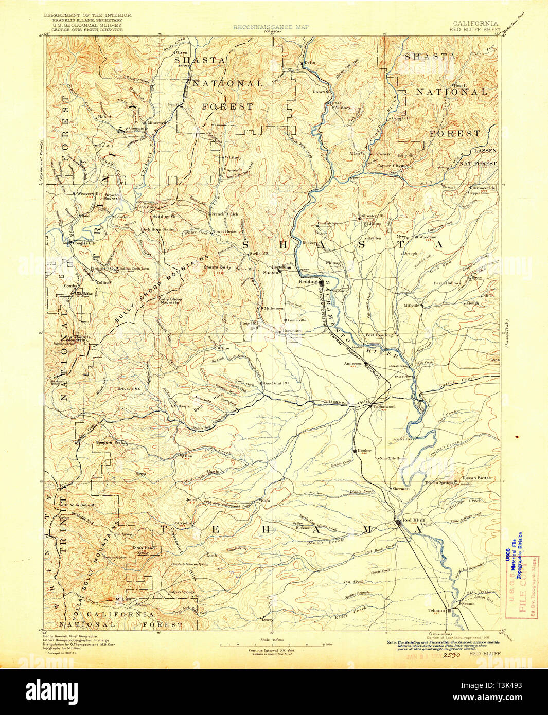 Red bluff california map hi-res stock photography and images - Alamy