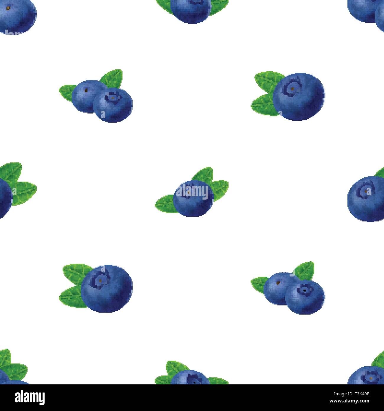 Seamless blueberries Pattern. 3d realistic vector berries Stock Vector ...