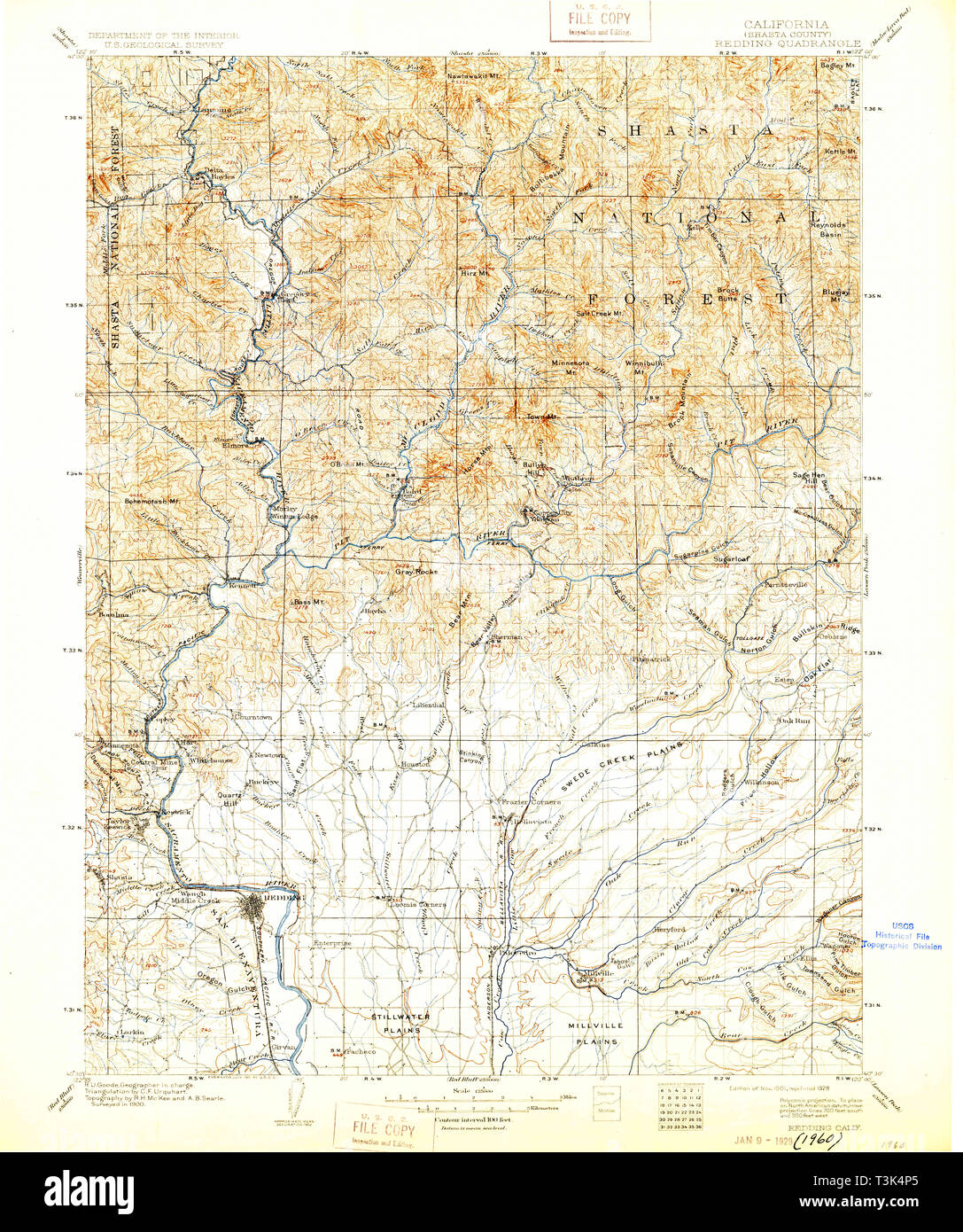 Map of redding hi-res stock photography and images - Alamy